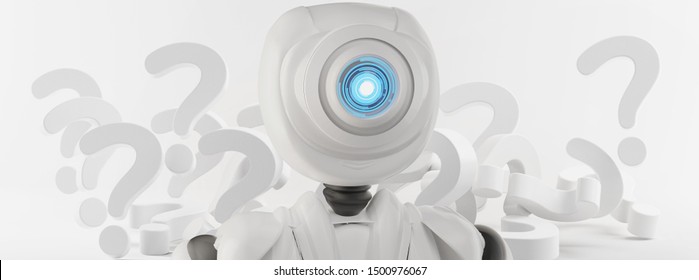 Question Marks Artificial Intelligence Robot White Stock Illustration ...