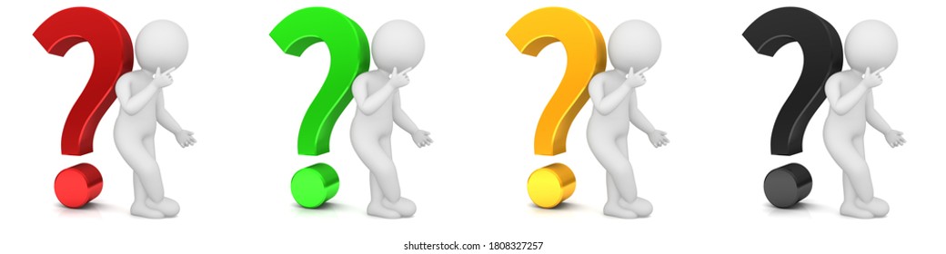 Question Marks Asking Queries Thinking Stick Stock Illustration ...