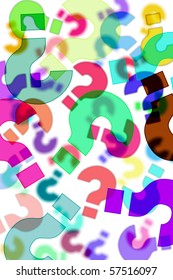 Стоковая фотография 66189511: Question Marks Different Colors Drawn On ...