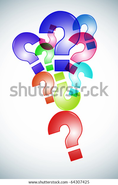 Question Marks Different Colors Drawn On Stock Illustration 64307425