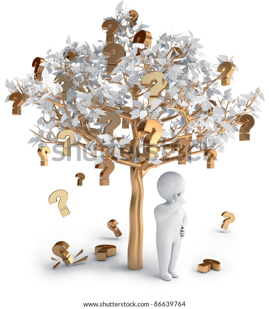 Question Marks People Tree 3d Render Stock Illustration 86639764 ...