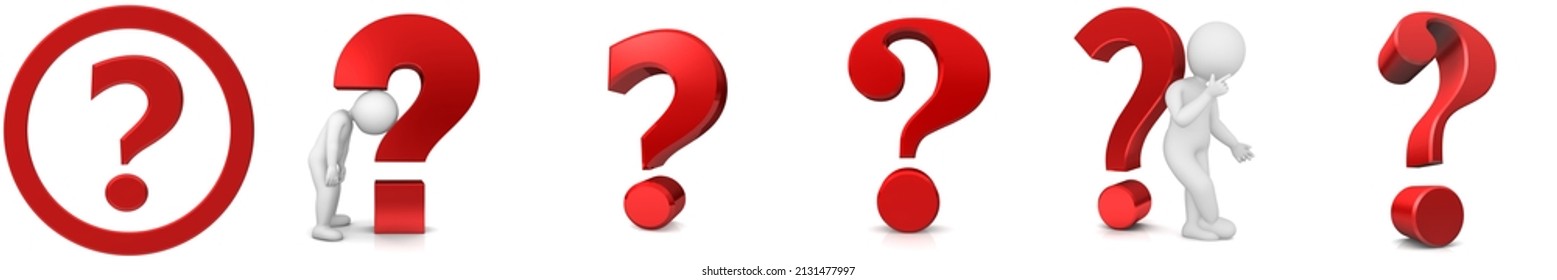 Question Marks Red Interrogating Stickman 3d Stock Illustration ...