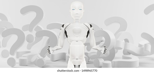 Question Marks Robot 3dillustration Stock Illustration 1498965770 ...