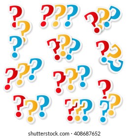 Multiple Question Marks On Colorful Background: เวกเตอร์สต็อก (ปลอดค่า ...