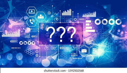 Question Marks Technology Blurred Abstract Light Stock Illustration ...