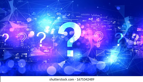 Question Marks Technology Blurred Abstract Light Stock Illustration ...