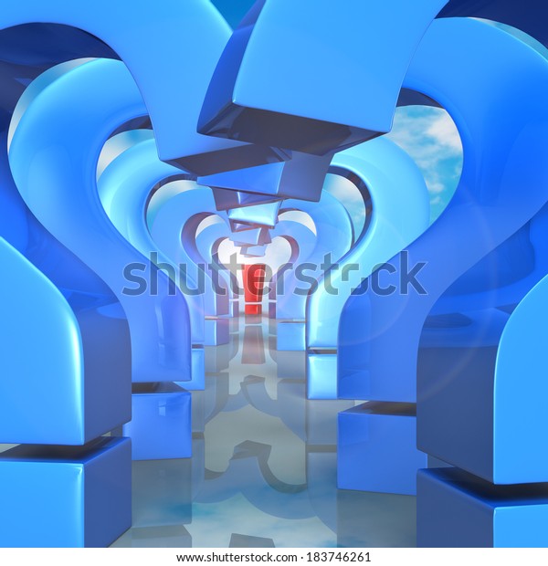 Question Marks Way Exclamation Sun Light Stock Illustration 183746261 ...