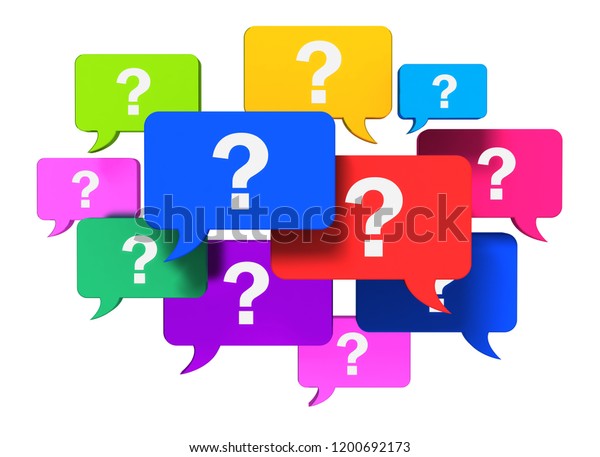 questions bulles de discours concept illustration : illustration de ...
