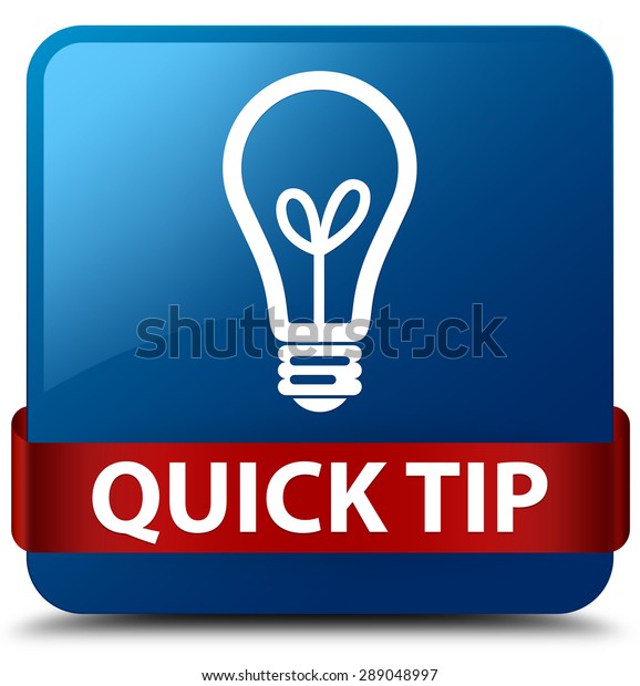 Quick Tip Bulb Icon Blue Square 스톡 일러스트 289048997 | Shutterstock