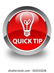 Quick Tip Bulb Icon Glossy Red Stock Illustration 432553258 | Shutterstock