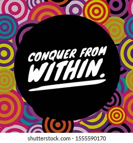 Quote Conquer Within Poster Stock Illustration 1555590170