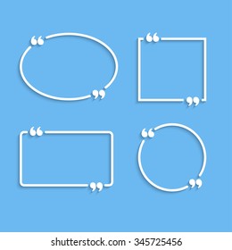 Quote Outline Frames Commas Set Template Stock Illustration 345725456
