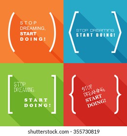 Quotes Brackets Message Typography Phrase Quotation Stock Illustration ...