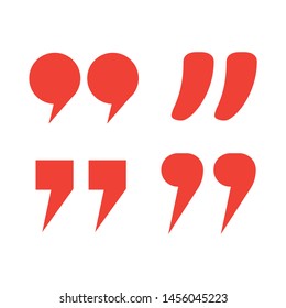 Quotation Marks Red Outlined Isolated Symbols: เวกเตอร์สต็อก (ปลอดค่า ...