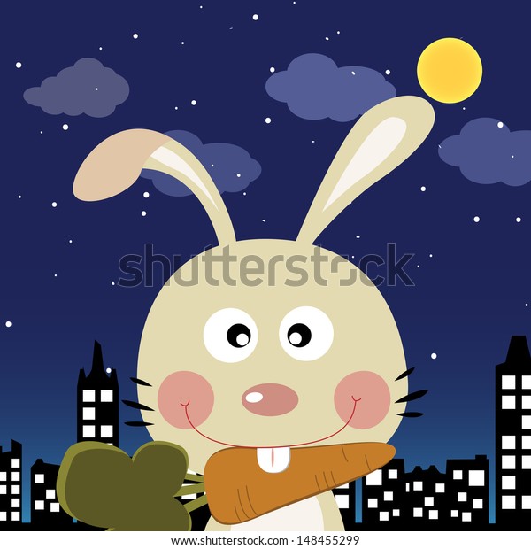 Rabbit City Night Stock Illustration 148455299 | Shutterstock