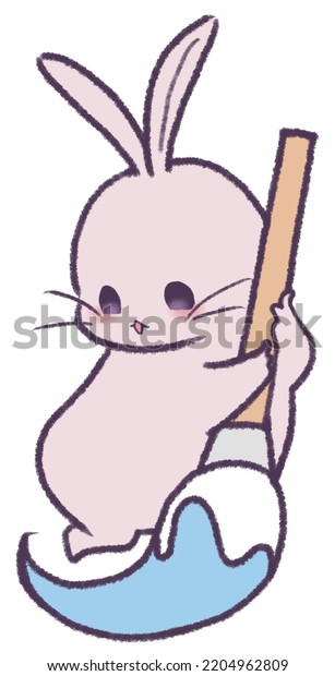 Rabbit Drawing Something Big Brush Stock Illustration 2204962809 ...