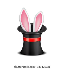 Rabbit Ears Appear Magic Top Hat: vector de stock (libre de regalías ...