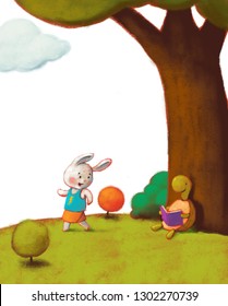 180 Rabbit and turtle story Stock Illustrations, Images & Vectors ...
