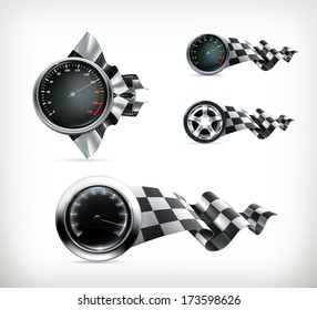 Racing Emblems Vector Stock Vector (Royalty Free) 141182032