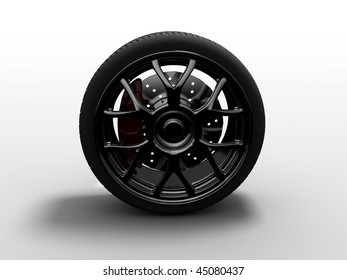 Chrome Wheel Front Stock Illustration 45080431