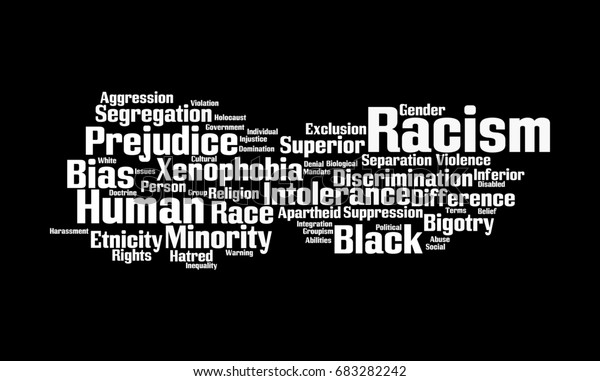 Racism Word Cloud Stock Illustration 683282242