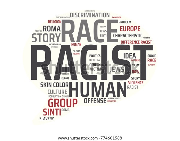Racist Image Words Associated Topic Racism Stock Illustration 774601588