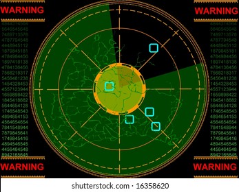 Radar Screen World Map Raster Version: ภาพประกอบสต็อก 141716761 ...
