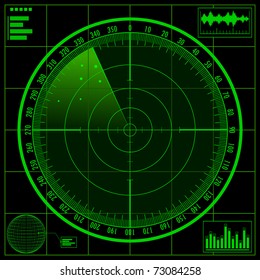 Radar Screen Vector Eps10 No Mesh Stock Vector (Royalty Free) 69276895