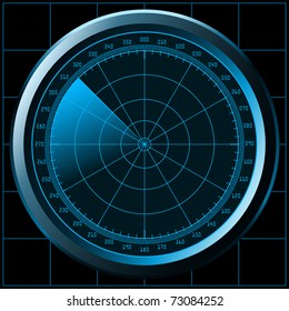 Digital Black White Realistic Radar Screen Stock Vector (Royalty Free ...