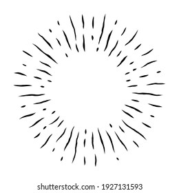 Radial Line Random Rays Circle Black Stock Illustration 1927131593 ...