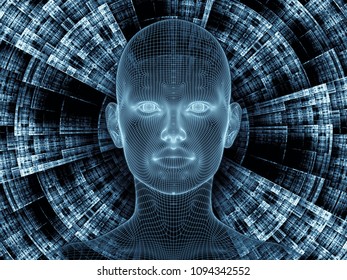 Radiating Mind Series 3d Rendering Wiremesh Stock Illustration ...