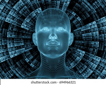 Radiating Mind Series 3d Rendering Wiremesh Stock Illustration ...