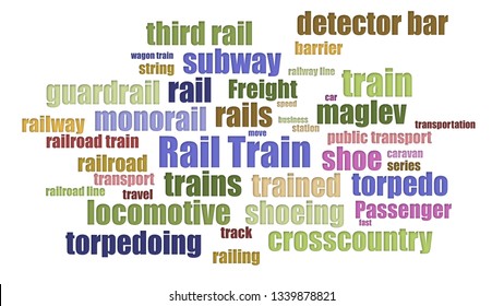 Rail Train Word Cloud Rows Isolated Stock Illustration 1339878821