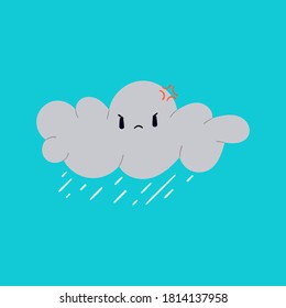 Rain Cloud Angry Face Type Stock Illustration 1814137958 | Shutterstock