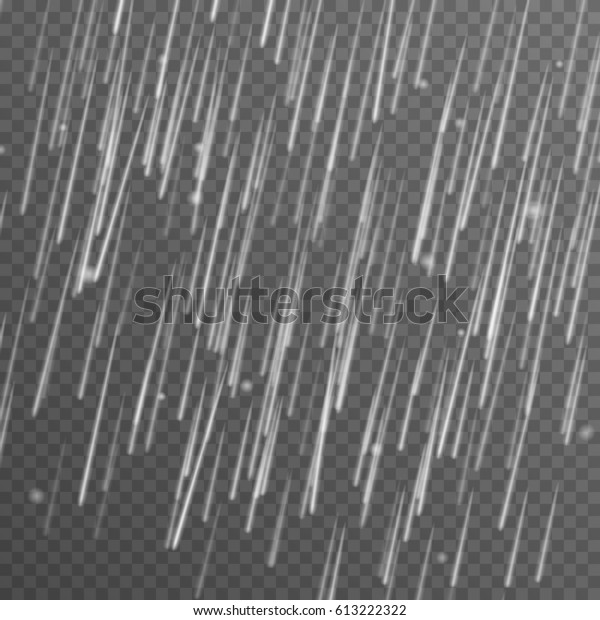 Rain Transparent Background Falling Water Drops Stock Illustration ...