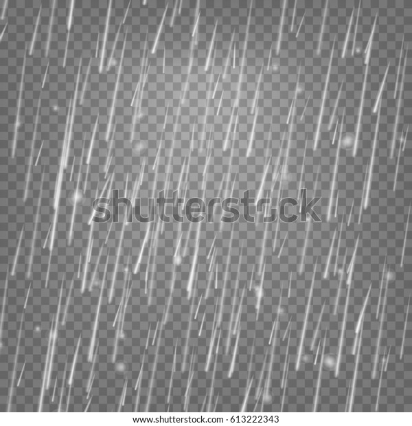 Rain Transparent Background Falling Water Drops Stock Illustration ...