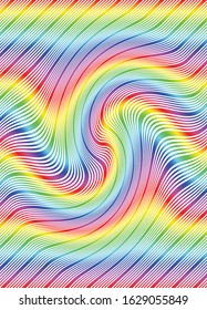 Rainbow Color Wavy Pattern Background Design 스톡 일러스트 1629055849 ...