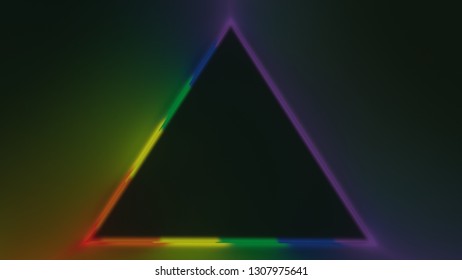 Rainbow Colored Glowing Triangle Shape 3d Stock Illustration 1307975641 ...