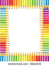 Stock ilustrace „Rainbow Colored Pencils Frame Border Vector“ 28663333 ...