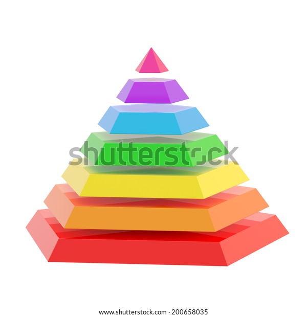 Rainbow Colored Pyramid Divided Into Seven Stock Illustration 200658035 ...