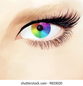 Visual Drawing Color Eye Mixer Color: เวกเตอร์สต็อก (ปลอดค่าลิขสิทธิ์ ...