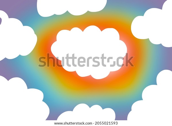 Rainbow Gradient Background White White Clouds Stock Illustration ...