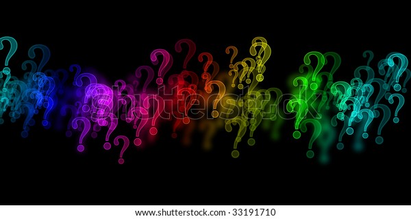 Rainbow Question Marks On Black Background Stock Illustration 33191710 ...
