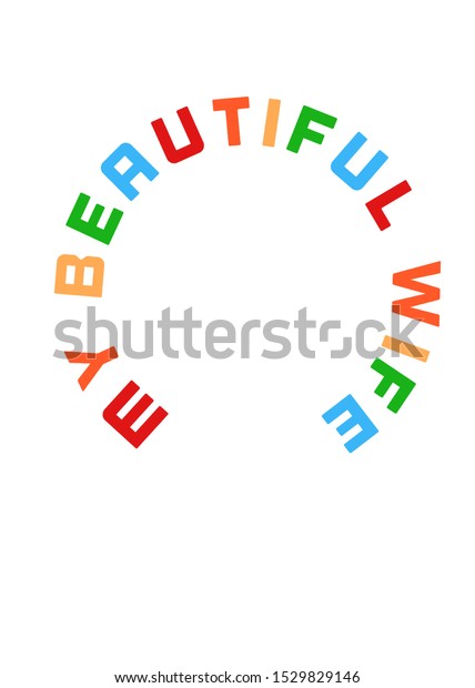 Rainbow Script Beautiful On White Background Stock Illustration ...