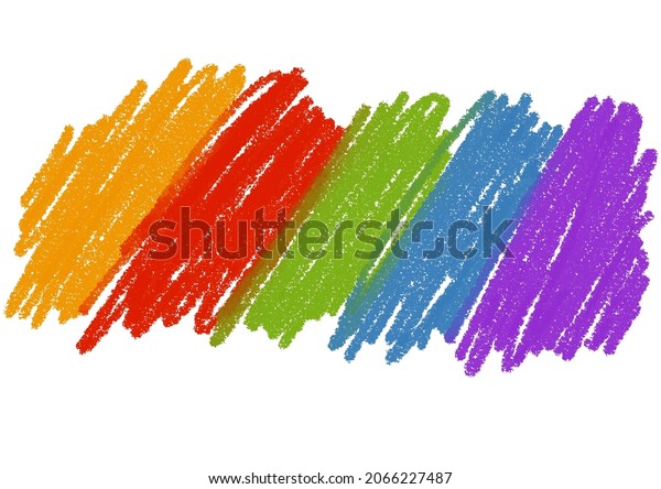 Rainbow Spectrum Crayon Scribble Doodle Stripe Stock Illustration ...