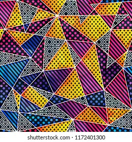 Rainbow Triangle Seamless Pattern Raster Version Stock Illustration ...