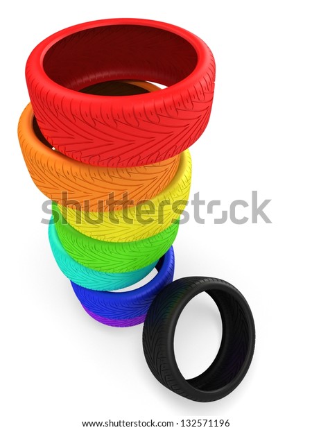 Rainbow Wheel Tires Stock Illustration 132571196 | Shutterstock
