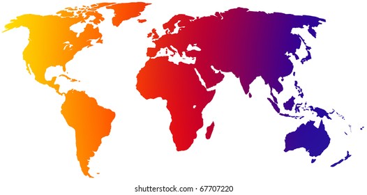 Rainbow World Map Stock Illustration 67707220 | Shutterstock