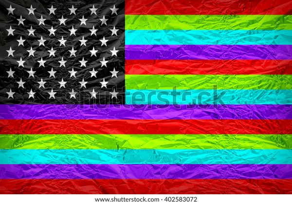 Rainbowamerica 4 Colors Flag Pattern Overlay Stock Illustration ...