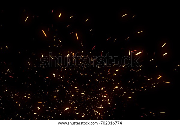 Random Flying Particles Isolated On Black Stock Illustration 702016774 ...